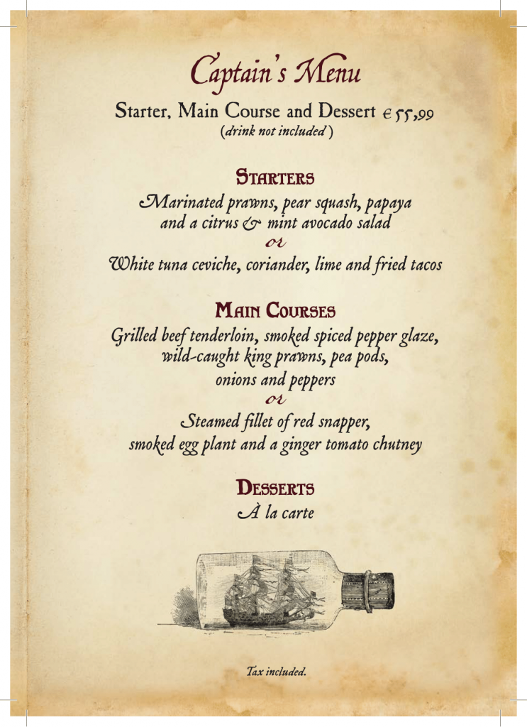 Captain Jack’s – Restaurant des Pirates Menu - Restaurants and menus ...